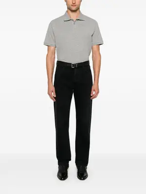 Saint Laurent Piqué-weave Polo Shirt - Grey