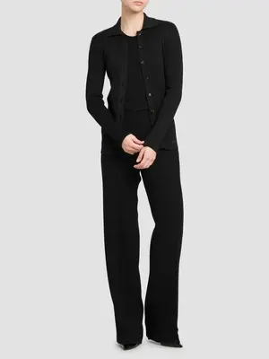 Kiton Rib-knit Wool-blend Cardigan