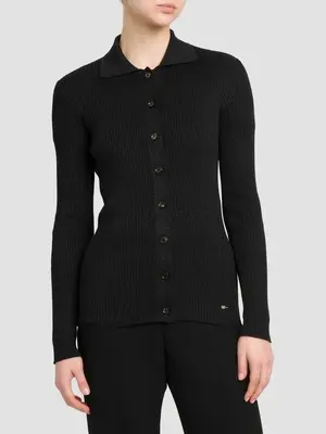 Kiton Rib-knit Wool-blend Cardigan