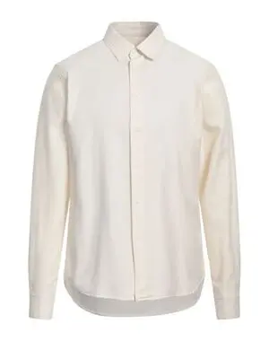 Sandro Man Shirt Khaki Size Xs Cotton White