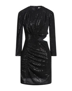 Sandro Sequined Crewneck Mini Dress With 3/4 Sleeves