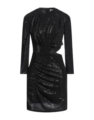 Sandro Sequined Crewneck Mini Dress With 3/4 Sleeves
