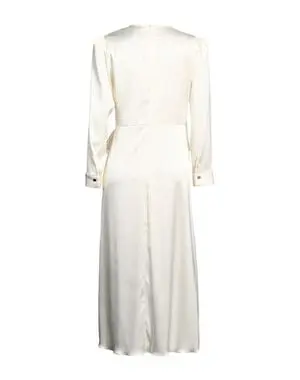 Sandro Midi Dress Cream Size Polyester, Elastane