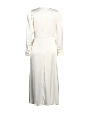 Sandro Midi Dress Cream Size Polyester, Elastane