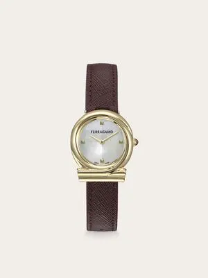 FERRAGAMO Ferragamo Gancini Twisted Watch Ip Yellow Gold/burgundy