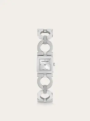 FERRAGAMO Double Gancini Bracelet Watch - Silver