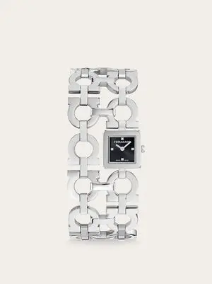 FERRAGAMO Ferragamo Double Gancini Bracelet Watch Silver