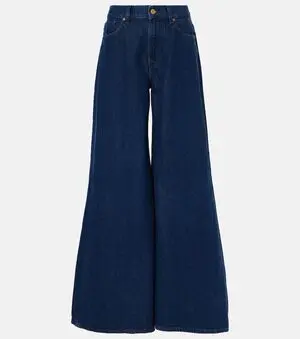 7 For All Mankind Willow Wide-leg High-rise Jeans - Blue