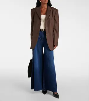 7 For All Mankind Willow Wide-leg High-rise Jeans - Blue