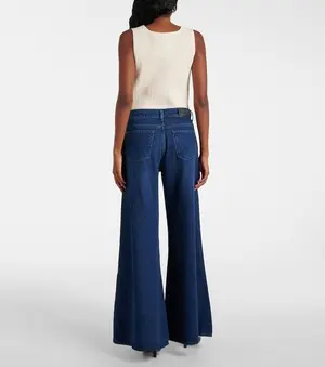 7 For All Mankind Willow Wide-leg High-rise Jeans - Blue
