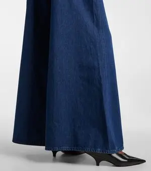 7 For All Mankind Willow Wide-leg High-rise Jeans - Blue