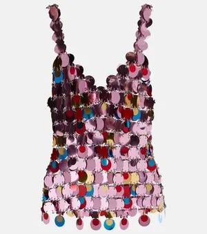 Rabanne Sequined Top - Pink