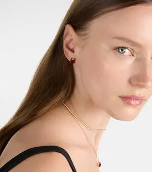 Shay Jewelry 18kt Rose Earrings With Rubies