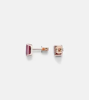 Shay Jewelry 18kt Rose Earrings With Rubies