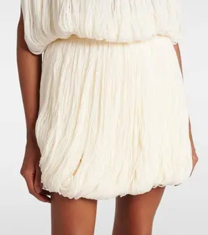 Alaïa Fringed Wool Miniskirt - White