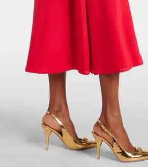 Valentino Garavani Crêpe De Chine Midi Dress With Contrast Tie Detail - Multicoloured