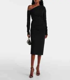Dolce & Gabbana Draped Jersey Midi Dress