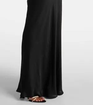 Saint Laurent Lace-trimmed Silk Gown