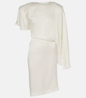 Stella McCartney Asymmetric Crêpe Satin Midi Dress - White