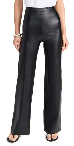 Commando Faux Leather Wide-leg Trousers - Black