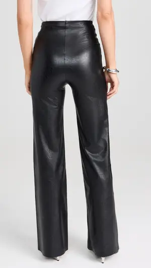Commando Faux Leather Wide-leg Trousers - Black