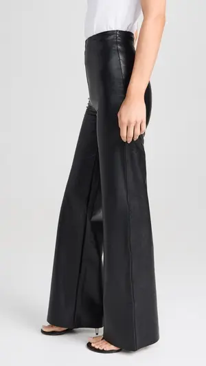 Commando Faux Leather Wide-leg Trousers - Black