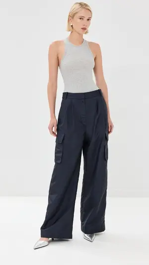 Tibi Circular Fine Rib Tank - Heather Grey