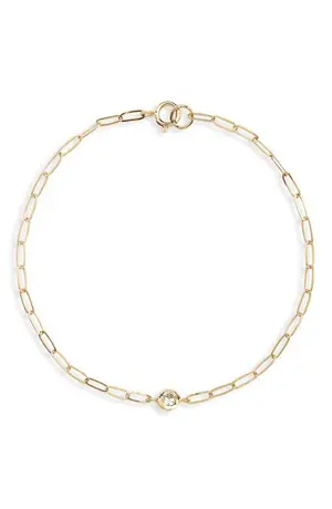 Anzie Anzie 14K Gold Bezel Pendant Bracelet Diamond