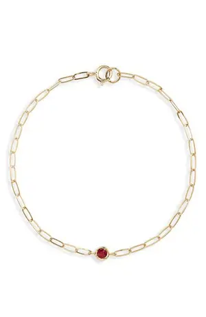 Anzie Anzie 14K Gold Bezel Pendant Bracelet Red