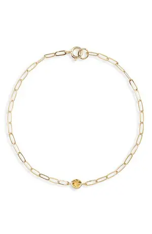 Anzie Anzie 14K Gold Bezel Pendant Bracelet Yellow