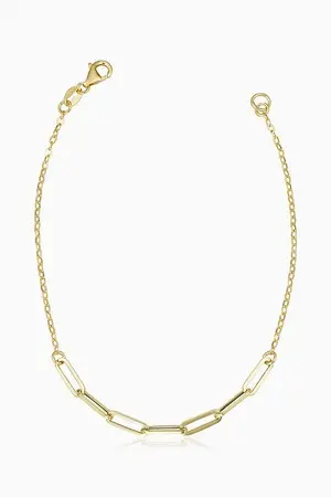 ORADINA 14k Venice Center Cut Link Bracelet - Yellow Gold