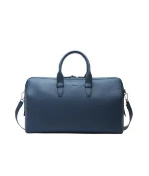 Brioni Sapphire Grained Leather Duffle Bag