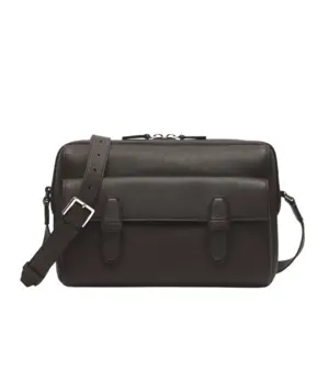 Brioni Grained Leather Messenger Bag