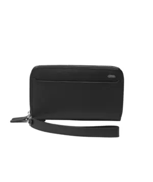 Brioni Grained Leather Double Zip Wallet