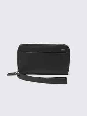 Brioni Grained Leather Double Zip Wallet