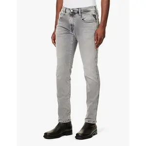 REPLAY Anbass Hyperflex Slim-leg Stretch-denim Jeans - Medium Grey