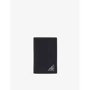 Prada Logo-plaque Leather Bifold Wallet - Black