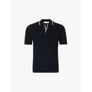 Orlebar Brown Horton Contrast-stripe Knitted Wool Polo Shirt