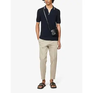 Orlebar Brown Horton Contrast-stripe Knitted Wool Polo Shirt