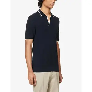 Orlebar Brown Horton Contrast-stripe Knitted Wool Polo Shirt