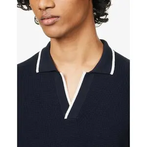Orlebar Brown Horton Contrast-stripe Knitted Wool Polo Shirt