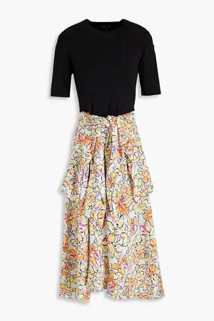 Maje Knotted Floral-print Midi Dress