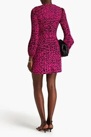 Maje Leopard-print Plissé Mini Dress