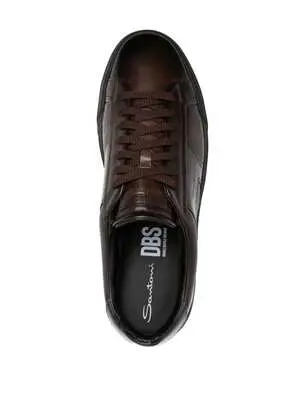 Santoni Logo-debossed Sneakers - Brown