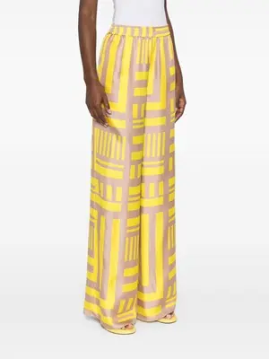 Fendi Ff Labyrinth-print Silk Trousers