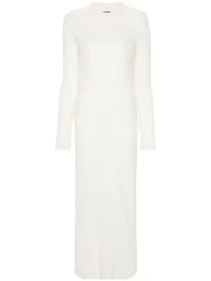 JIL SANDER Layered Wool Midi Dress
