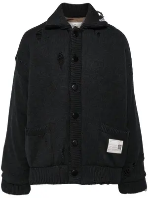Mihara Yasuhiro Distressed Wool-blend Cardigan