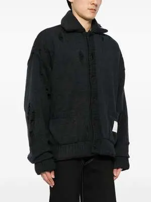 Mihara Yasuhiro Distressed Wool-blend Cardigan
