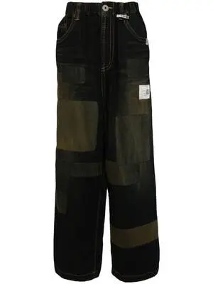 Mihara Yasuhiro Patchwork Denim Jeans - Blue