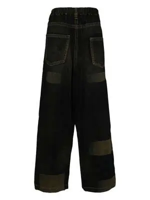 Mihara Yasuhiro Patchwork Denim Jeans - Blue